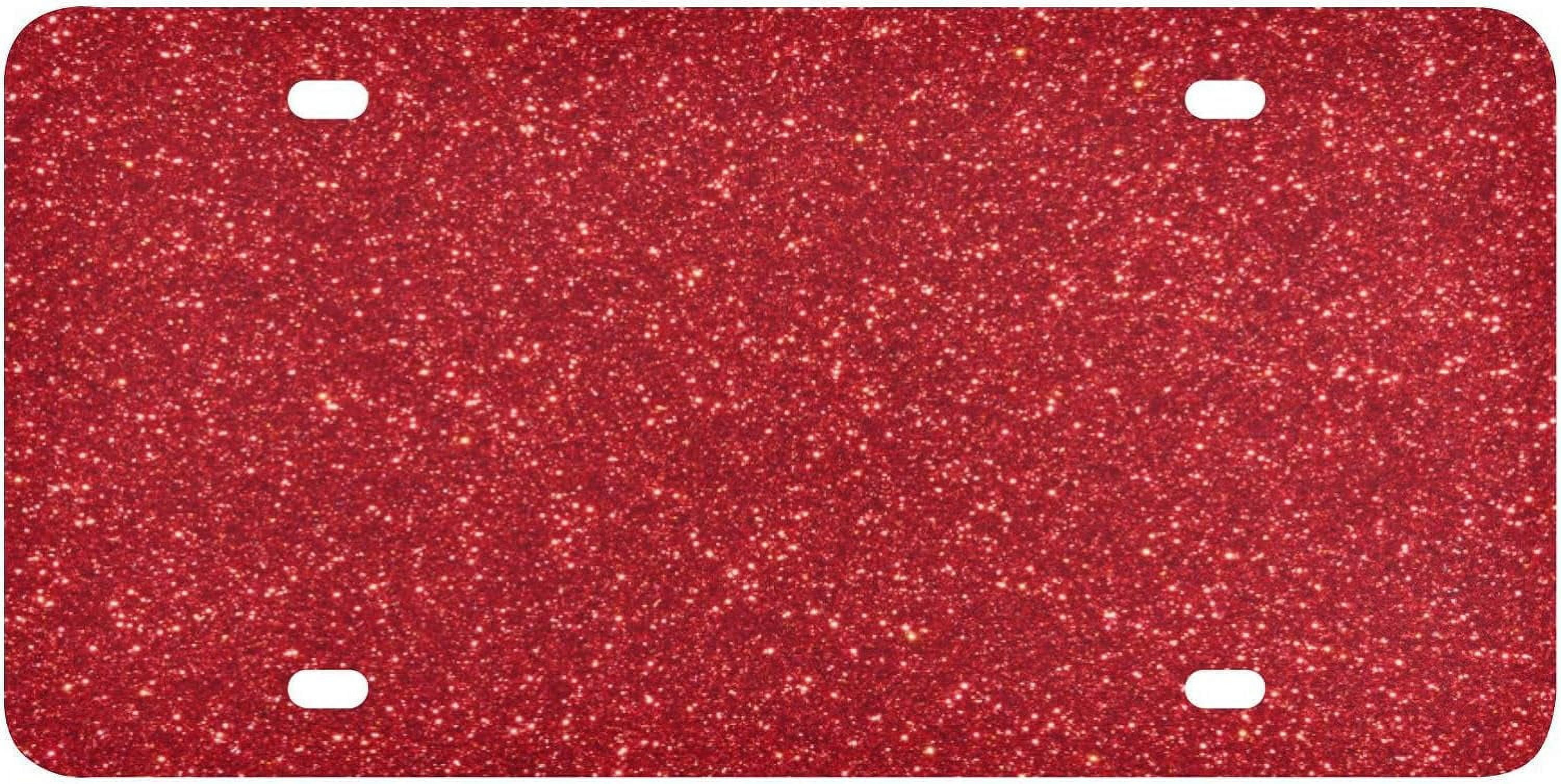 GZHJMY Bright Red Glitter Texture License Plate Metal Car Plate,Vanity ...