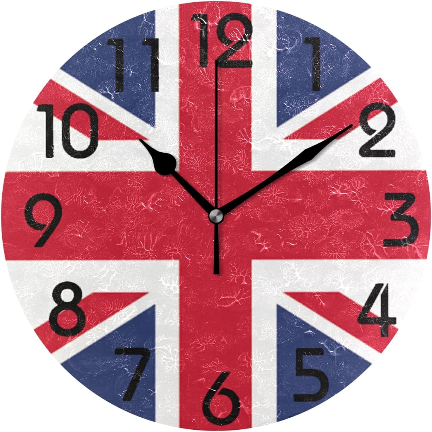 GZHJMY British Flag Round Wall Clock, 9.5 Inch Battery Operated Quartz ...