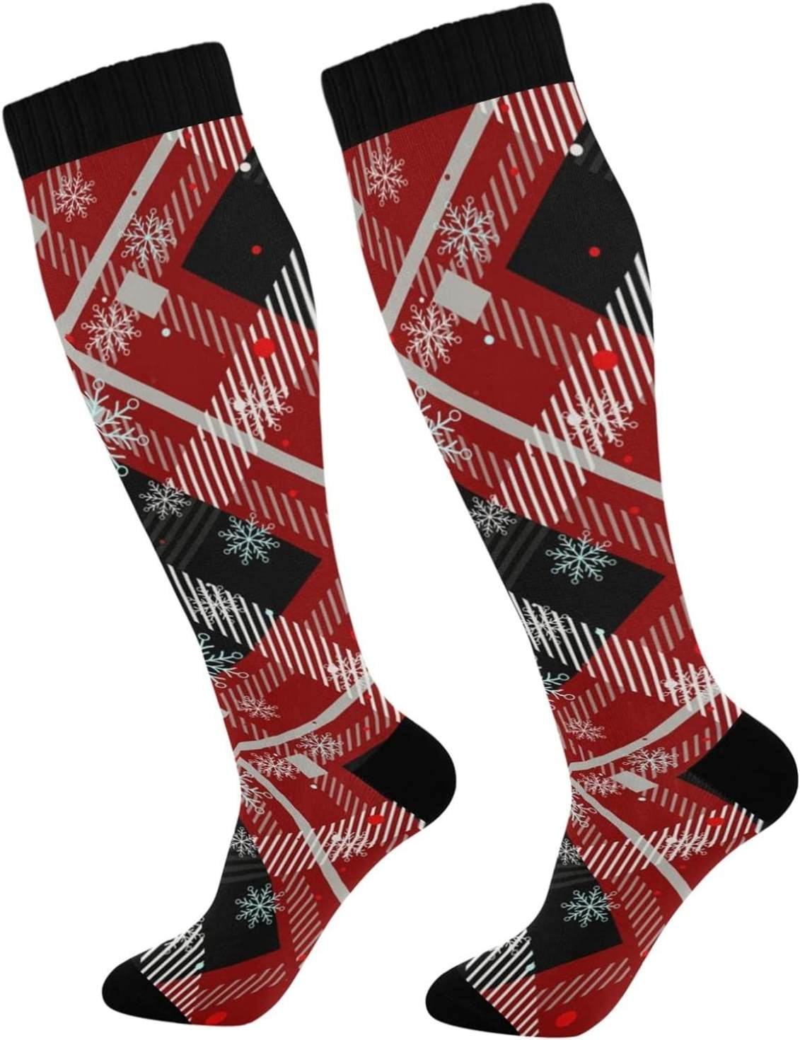 GZHJMY Buffalo Plaid Compression Socks, Women Men Long Stocking (20 ...