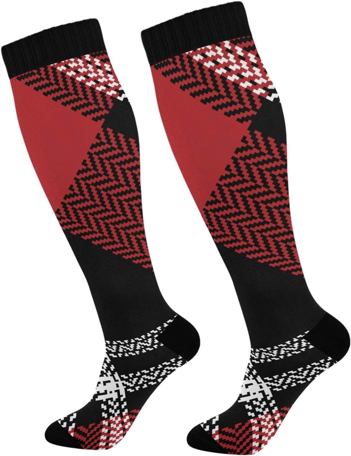 GZHJMY Buffalo Plaid Compression Socks, Women Men Long Stocking (20 ...
