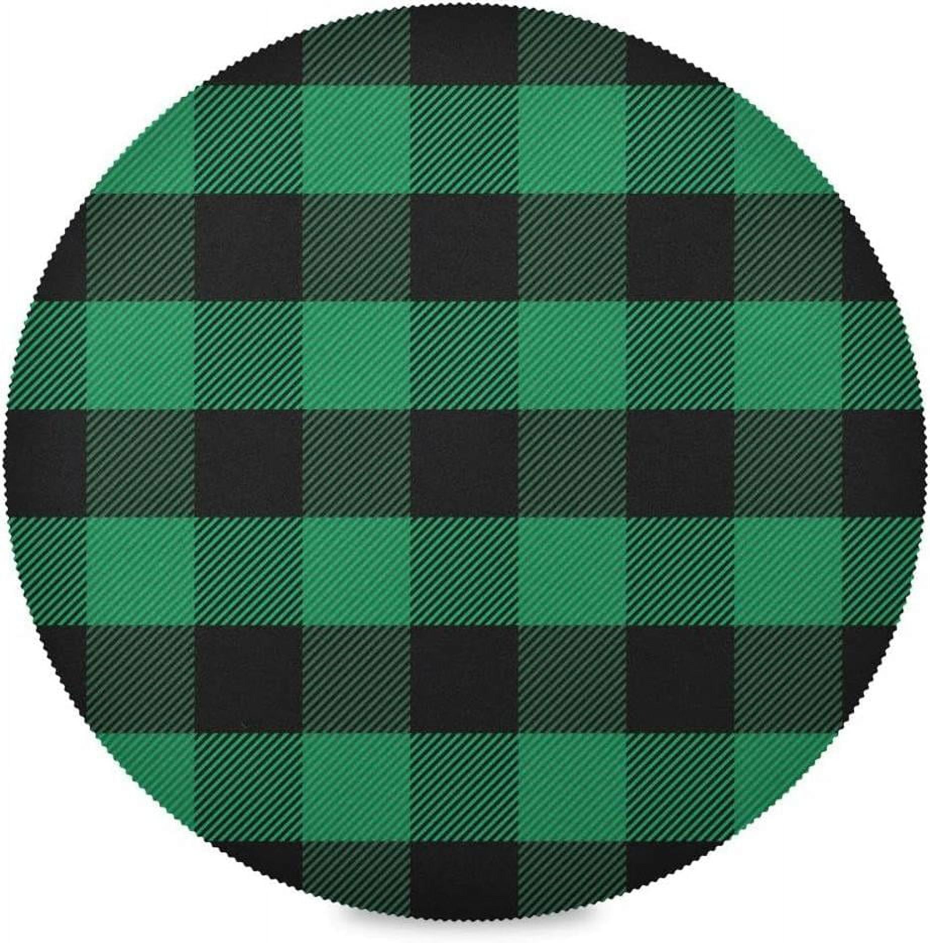 GZHJMY Buffalo Plaid Round Placemats Set of 1, Non-Slip Heat Resistant ...