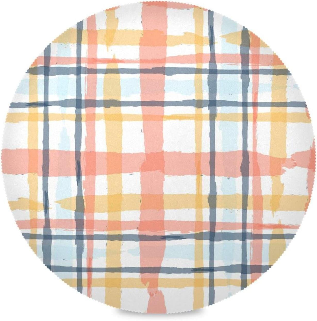 GZHJMY Buffalo Plaid Round Placemats Set of 1, Non-Slip Heat Resistant ...
