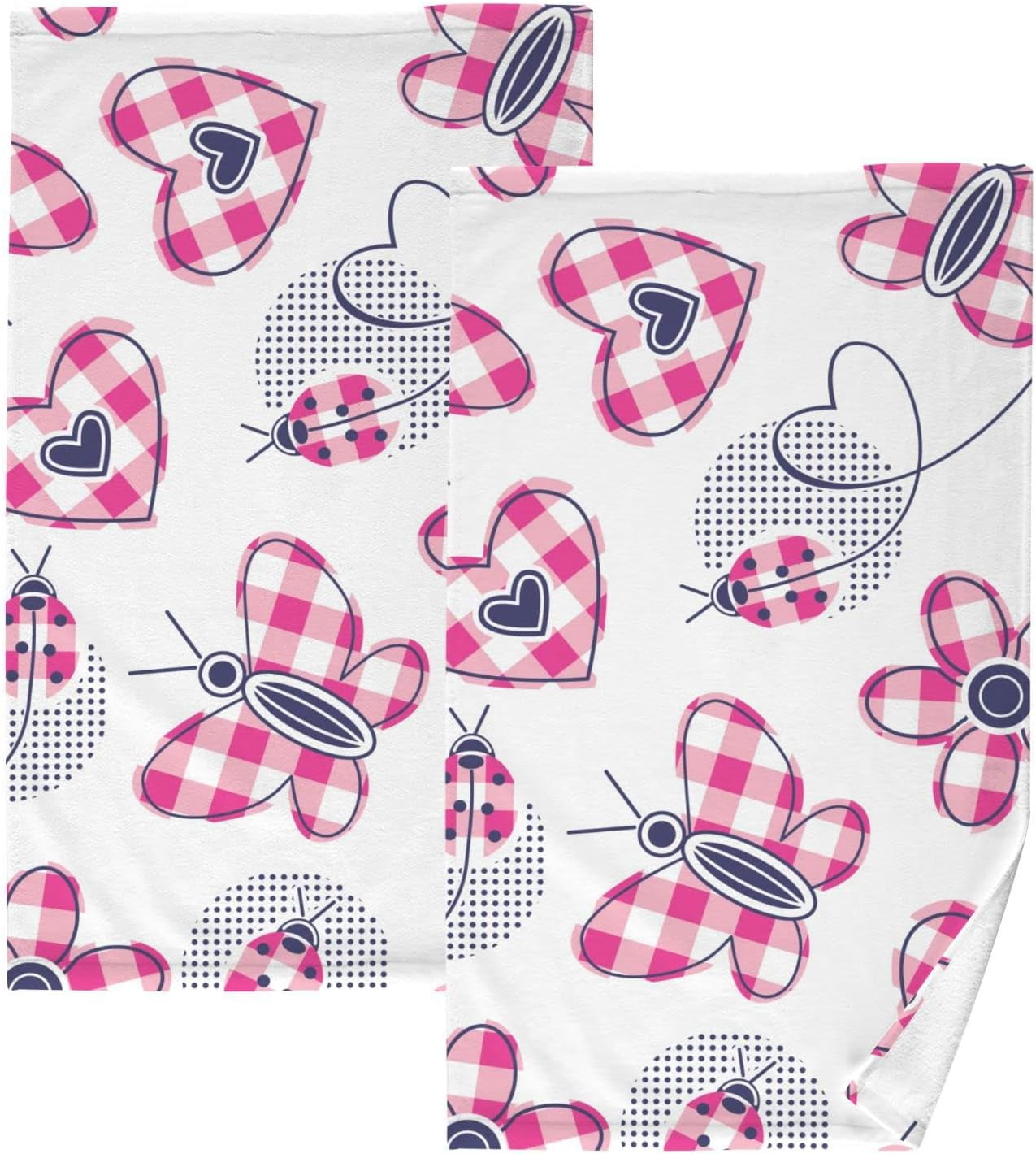 GZHJMY Butterfly Cotton Hand Towels, 2 Pack Absorbent Bath Towel ...