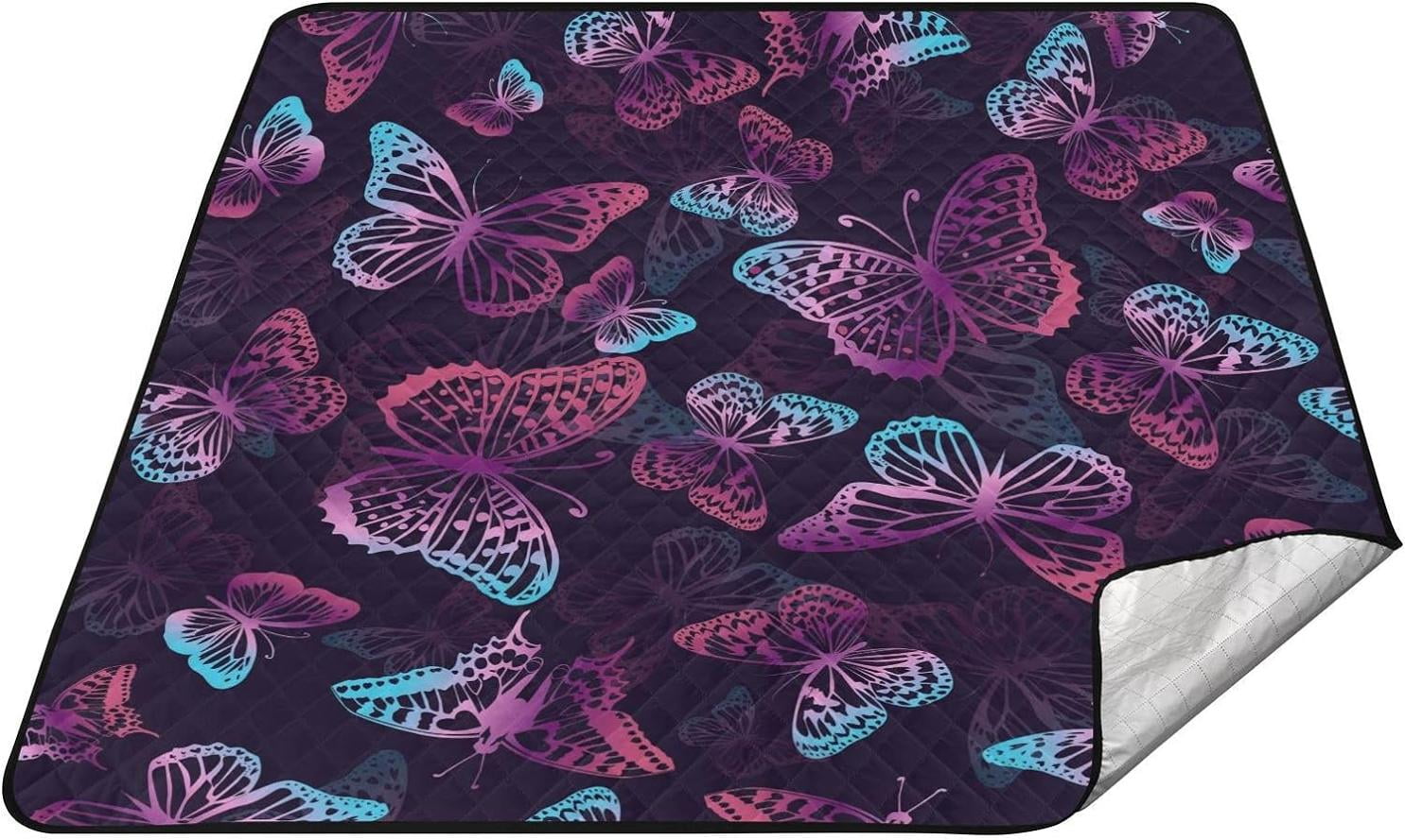 GZHJMY Butterfly Large Picnic & Outdoor Beach Blanket, Waterproof ...