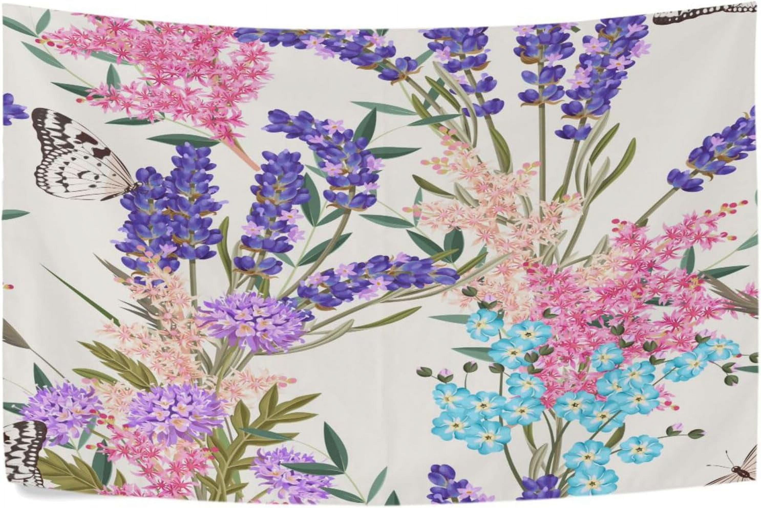 GZHJMY Butterfly Lavender Tapestry Aesthetic Tapestry for Bedroom ...