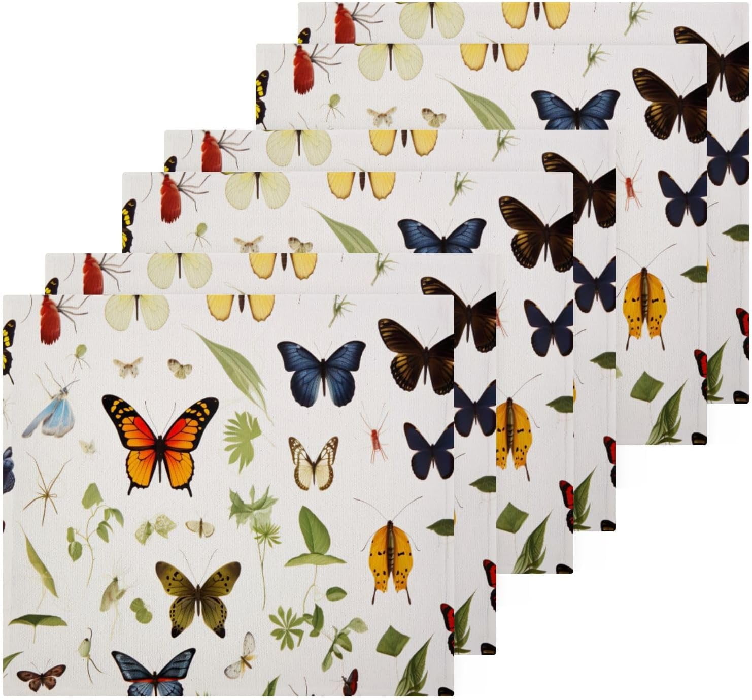 GZHJMY Butterfly Organism Cotton Washcloths Set of 6, 12"x12" Super ...