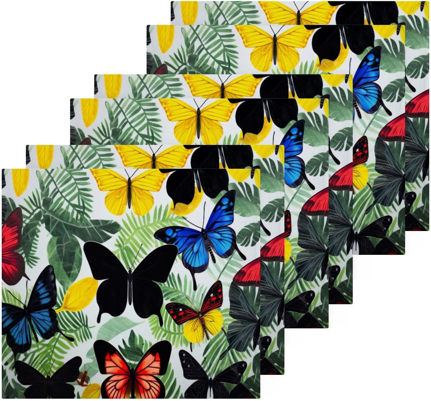 GZHJMY Butterfly Palm Cotton Washcloths Set of 6, 12"x12" Super Soft ...