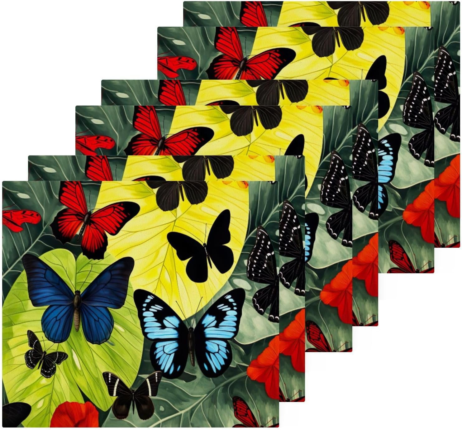 GZHJMY Butterfly Palm Cotton Washcloths Set of 6, 12"x12" Super Soft ...