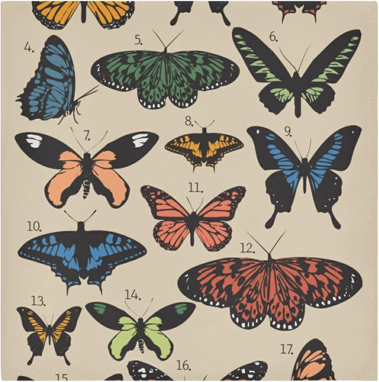 GZHJMY Butterfly Set Latin Print Cloth Napkin Kitchen Dining Table ...