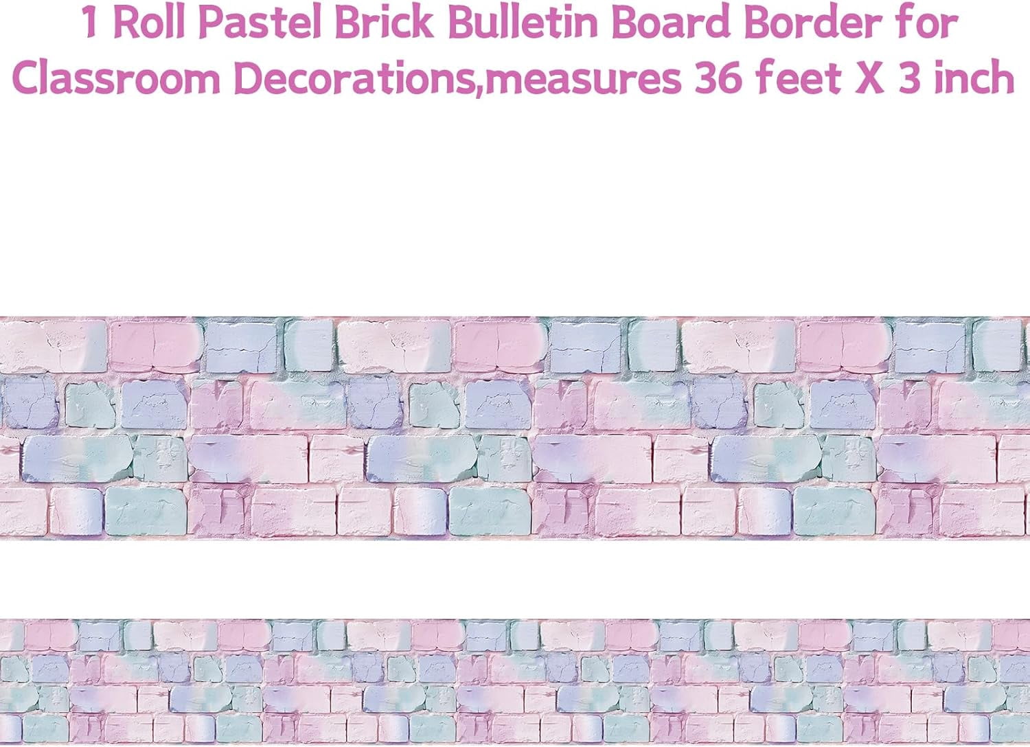 GZHJMY Calming Pastel Brick Graffiti Wall Bulletin Board Border ...