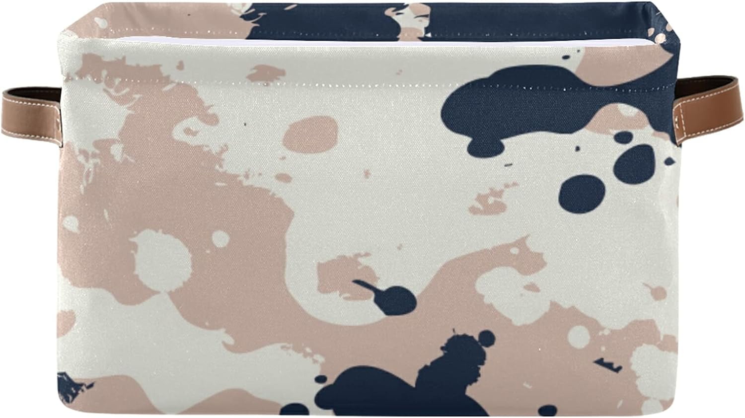 GZHJMY Camouflage Dark Blue Storage Bins Collapsible with Handle, 2PCS Rectangle Waterproof ...