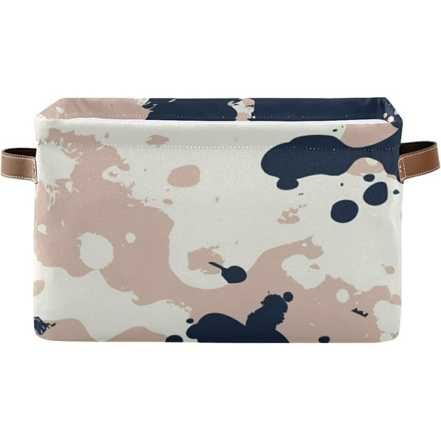 GZHJMY Camouflage Dark Blue Storage Bins Collapsible with Handle, 2PCS ...