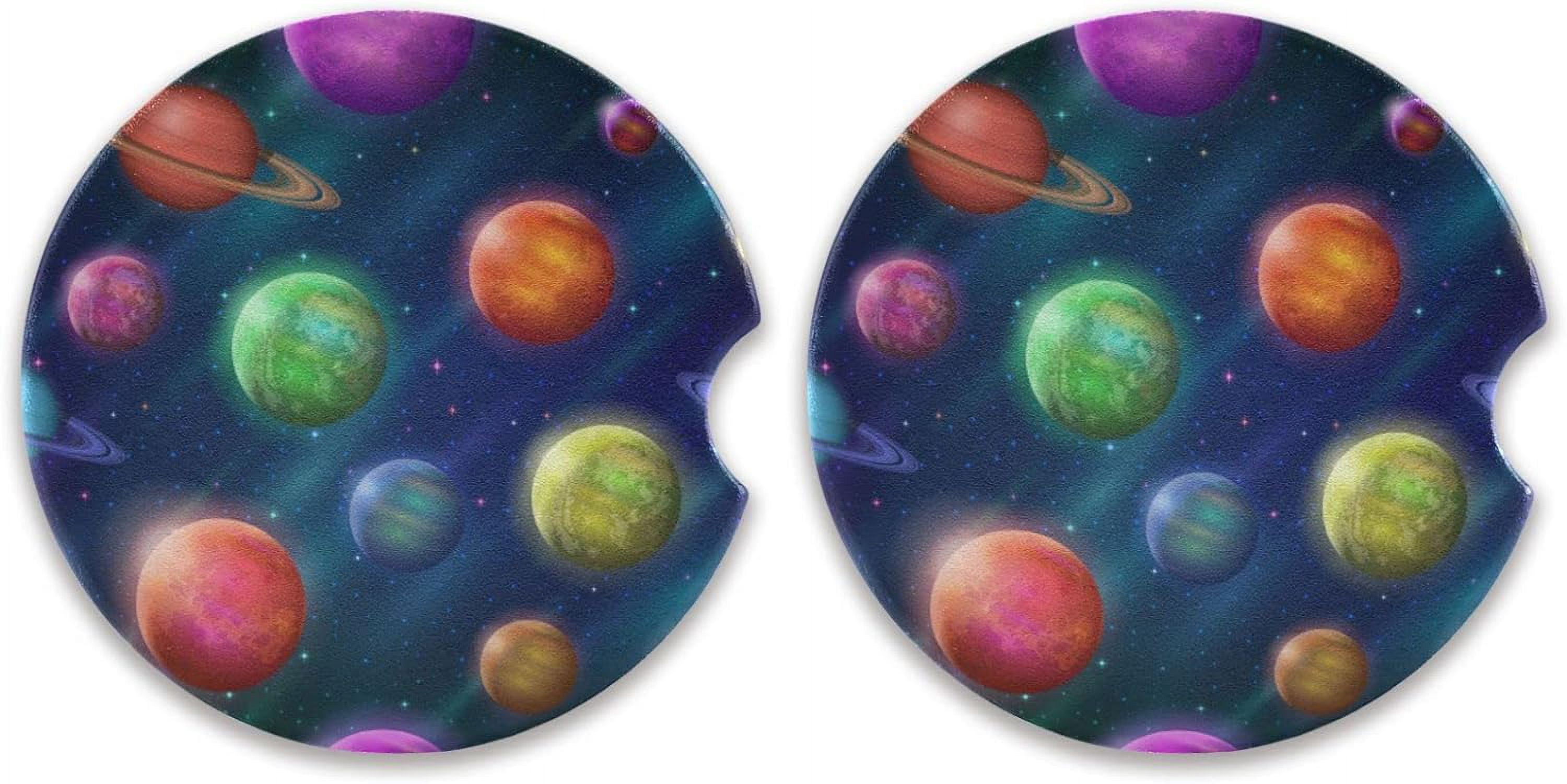 GZHJMY Car Coasters 2 Pcs Space Fantastic Planets Ceramic Drink Coaster ...