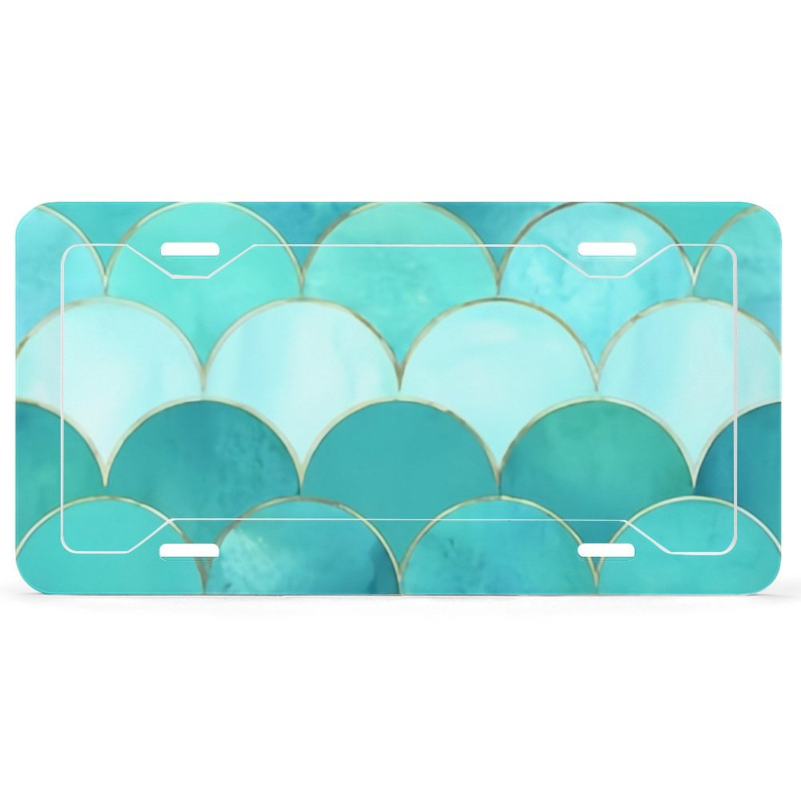 GZHJMY Car License Plate Cover and Frame, Scale Mermaid Fish Wave ...