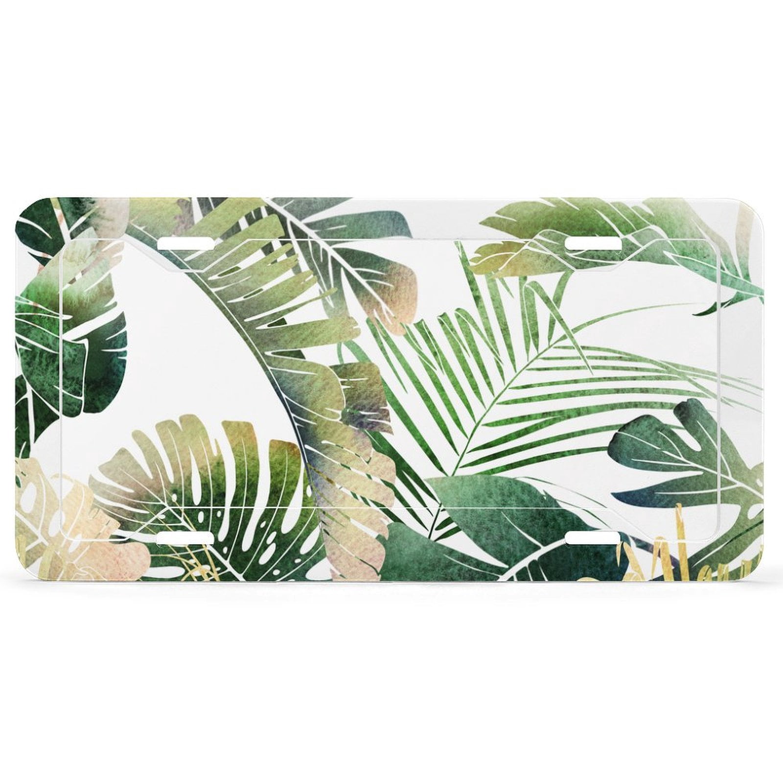 GZHJMY Car License Plate Cover and Frame, Floral Pattern Tropical ...