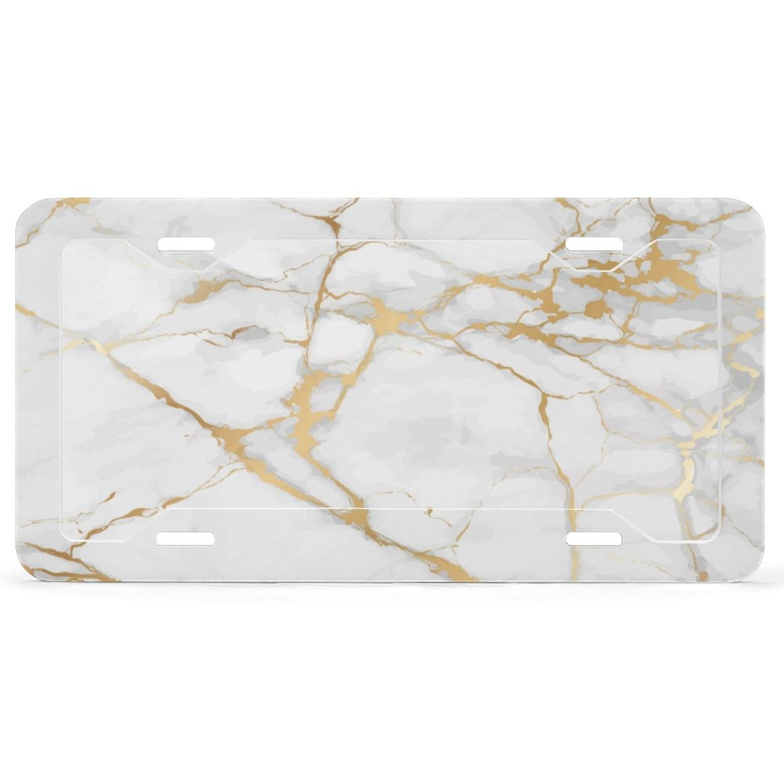GZHJMY Car License Plate Cover and Frame, Luxury Marble Gold Pattern ...