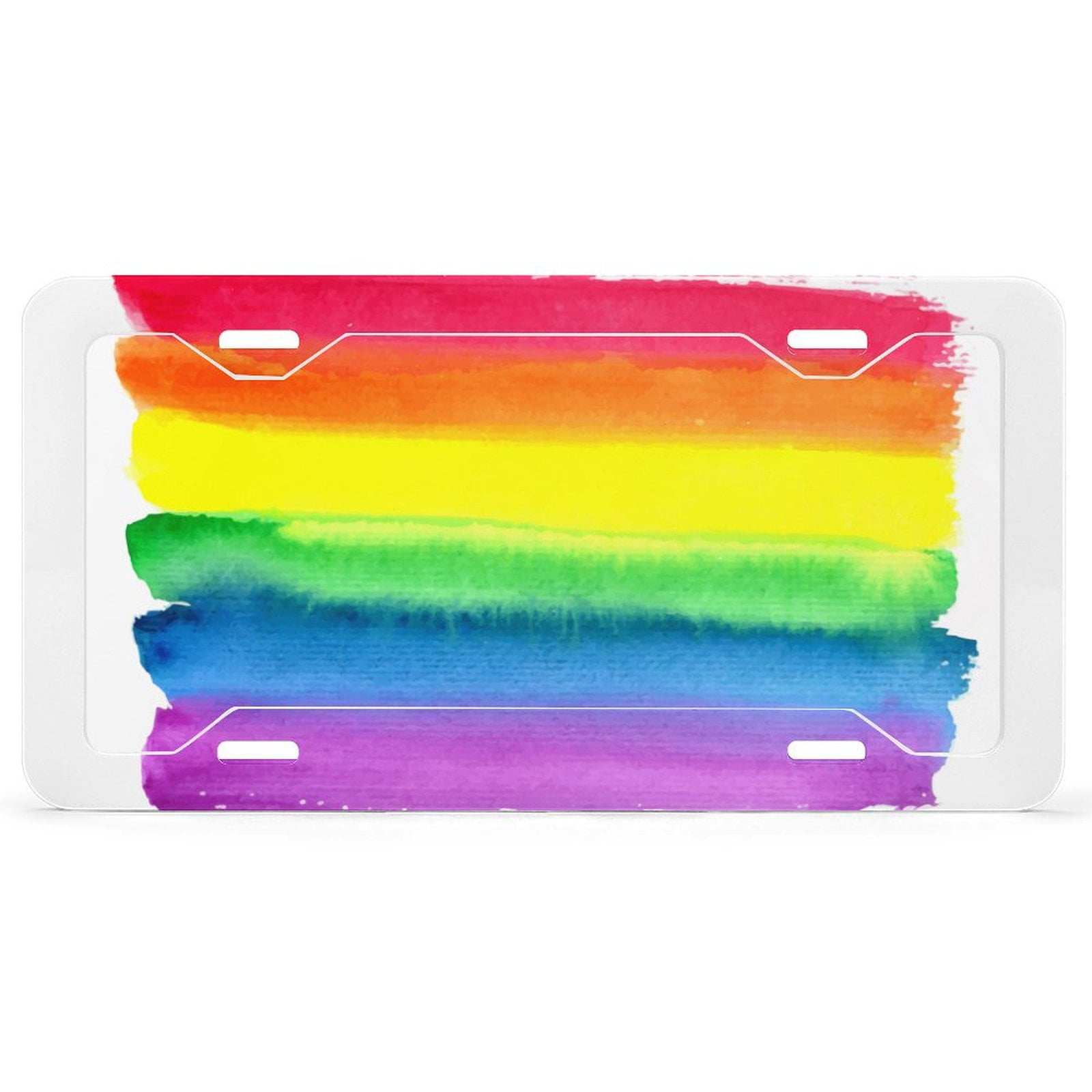 GZHJMY Car License Plate Cover and Frame, Watercolor Rainbow Painting ...