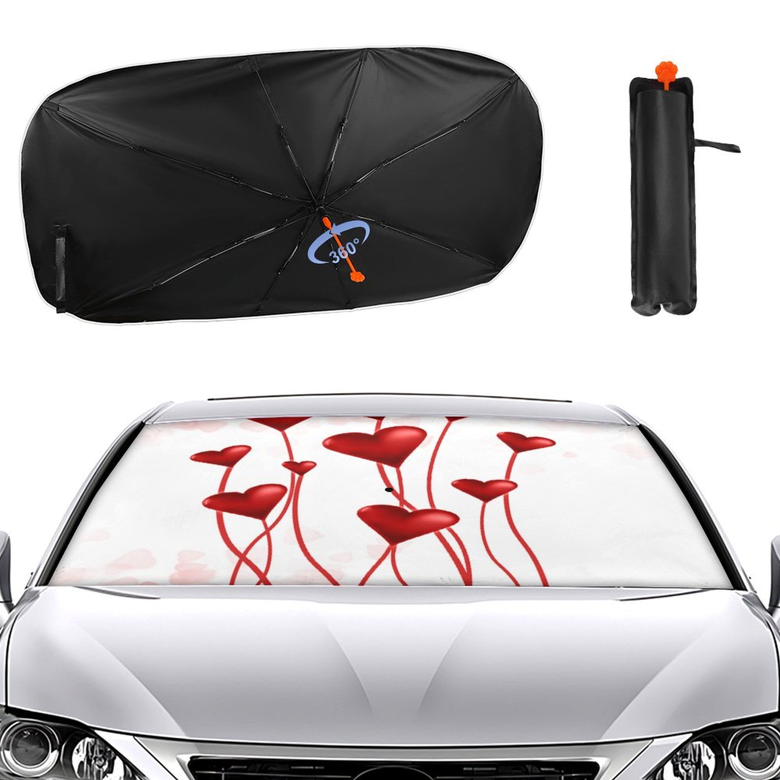GZHJMY Car Windshield Sun Shade Umbrella with 360° Rotating Shaft ...