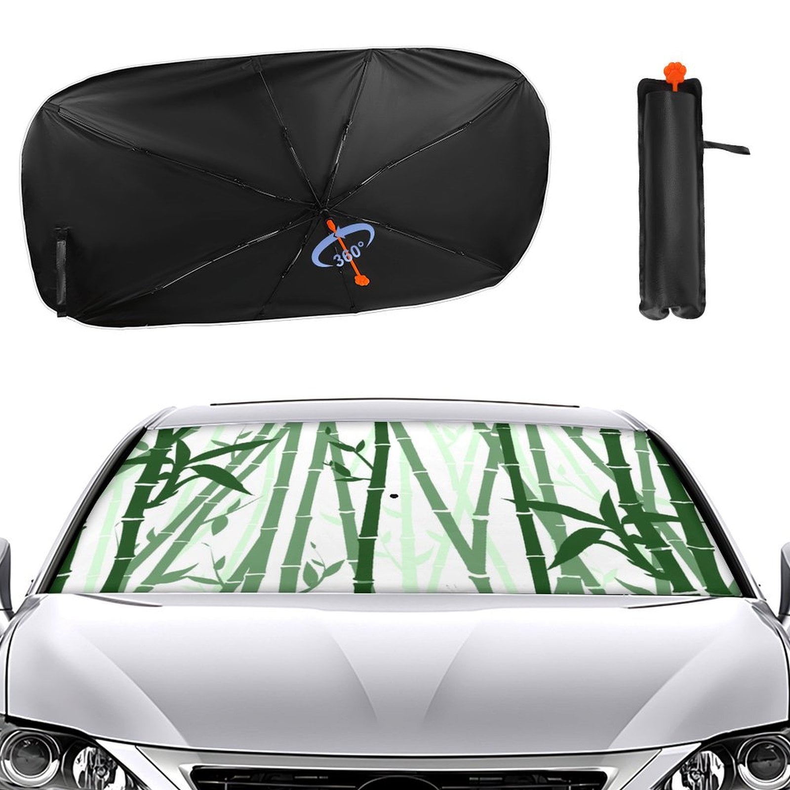 GZHJMY Car Windshield Sun Shade Umbrella with 360° Rotating Shaft ...