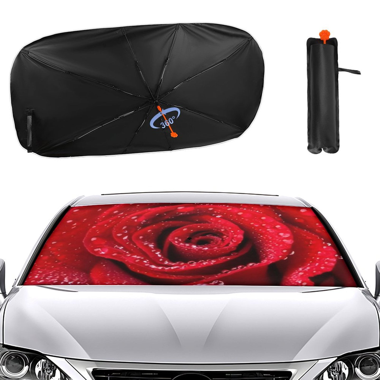 GZHJMY Car Windshield Sun Shade Umbrella with 360° Rotating Shaft ...