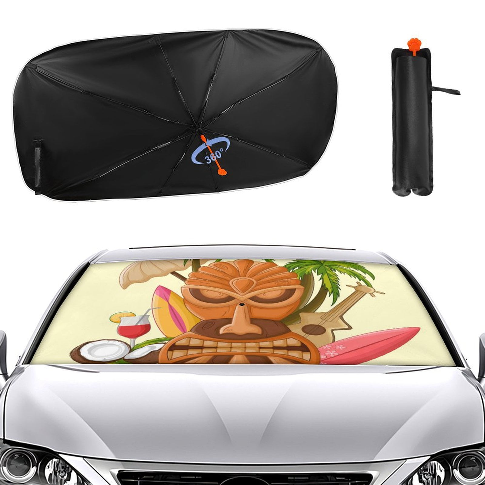 GZHJMY Car Windshield Sun Shade Umbrella with 360° Rotating Shaft ...