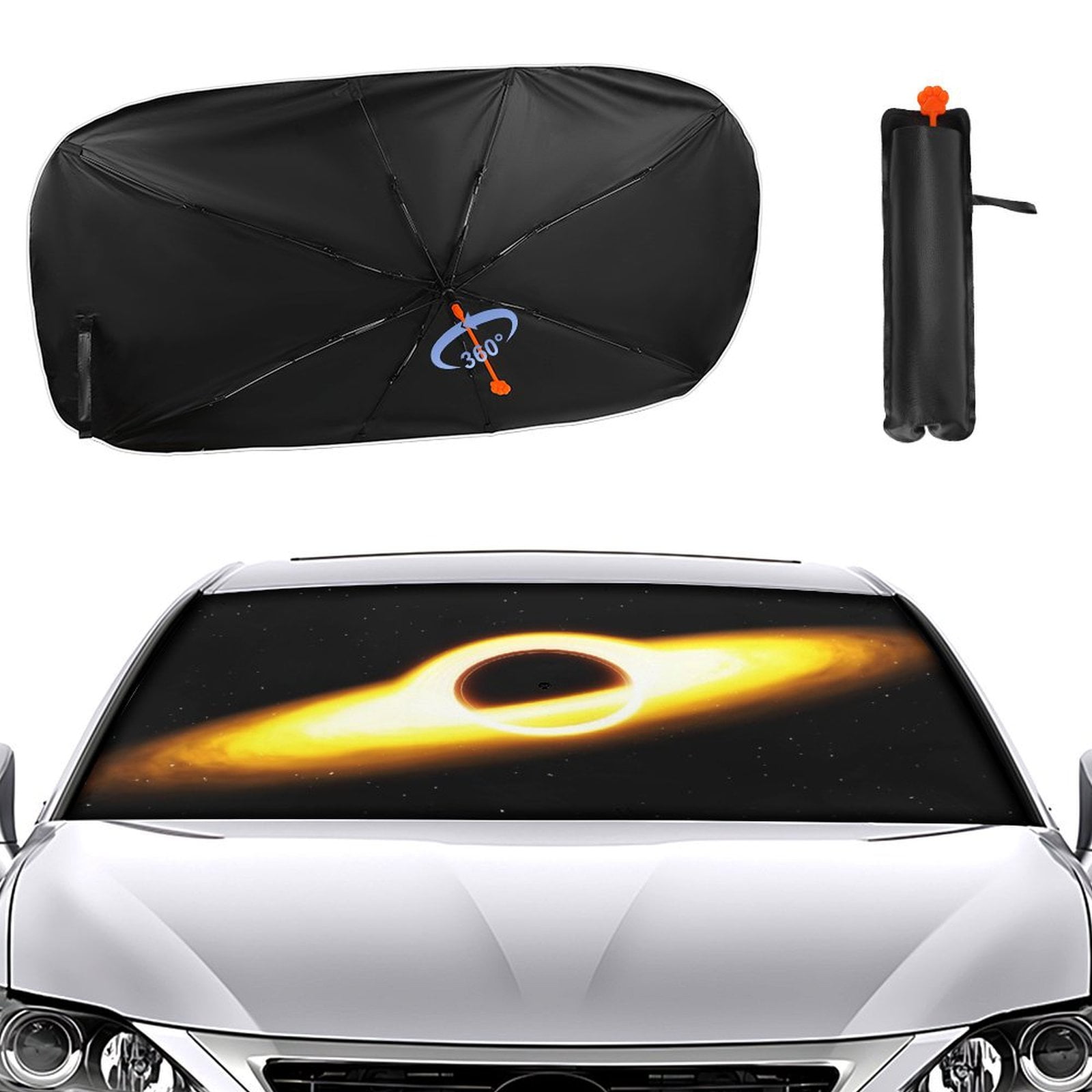 GZHJMY Car Windshield Sun Shade Umbrella with 360° Rotating Shaft ...