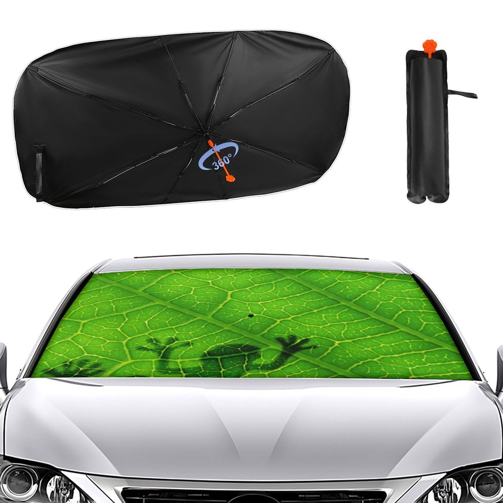 GZHJMY Car Windshield Sun Shade Umbrella with 360° Rotating Shaft ...
