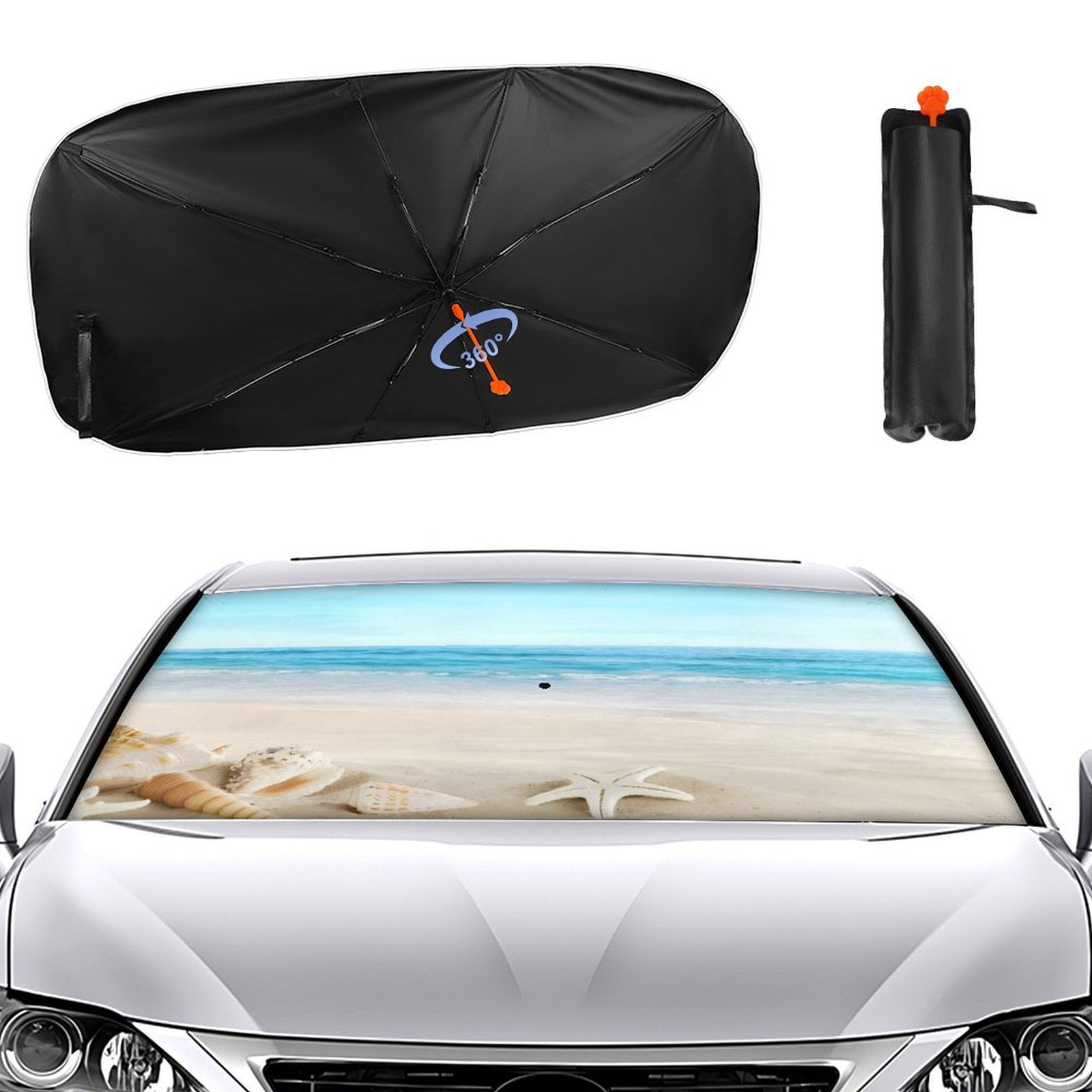 GZHJMY Car Windshield Sun Shade Umbrella with 360° Rotating Shaft ...
