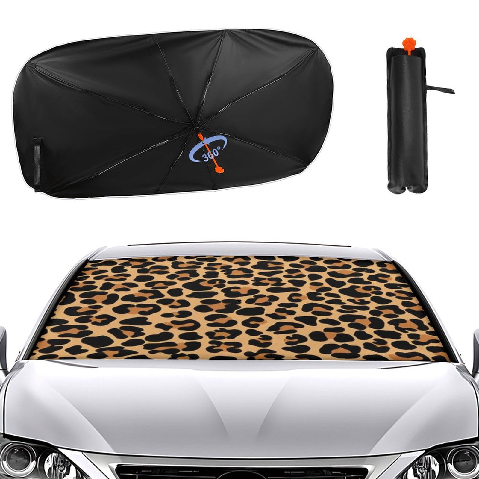 GZHJMY Car Windshield Sun Shade Umbrella with 360° Rotating Shaft ...