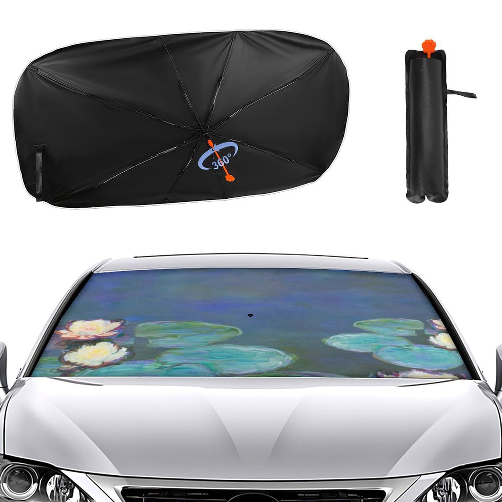 GZHJMY Car Windshield Sun Shade Umbrella with 360° Rotating Shaft ...