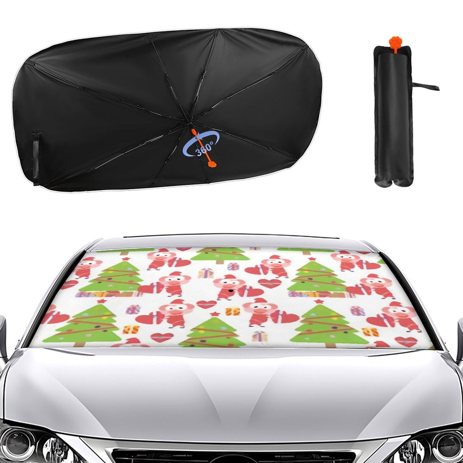 GZHJMY Car Windshield Sun Shade Umbrella with 360° Rotating Shaft ...