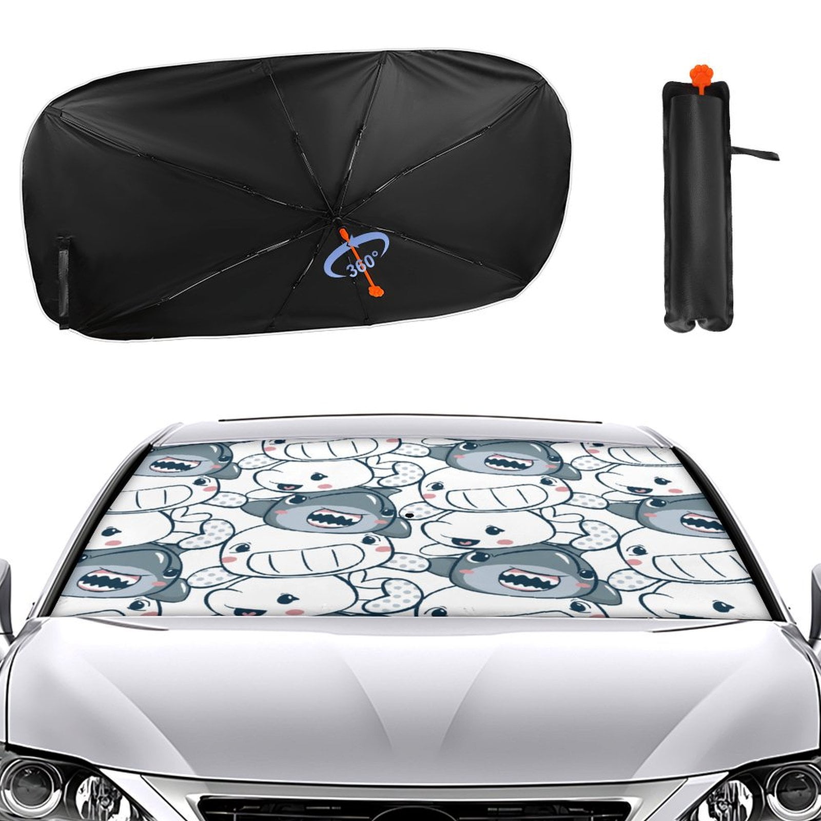 GZHJMY Car Windshield Sun Shade Umbrella with 360° Rotating Shaft ...