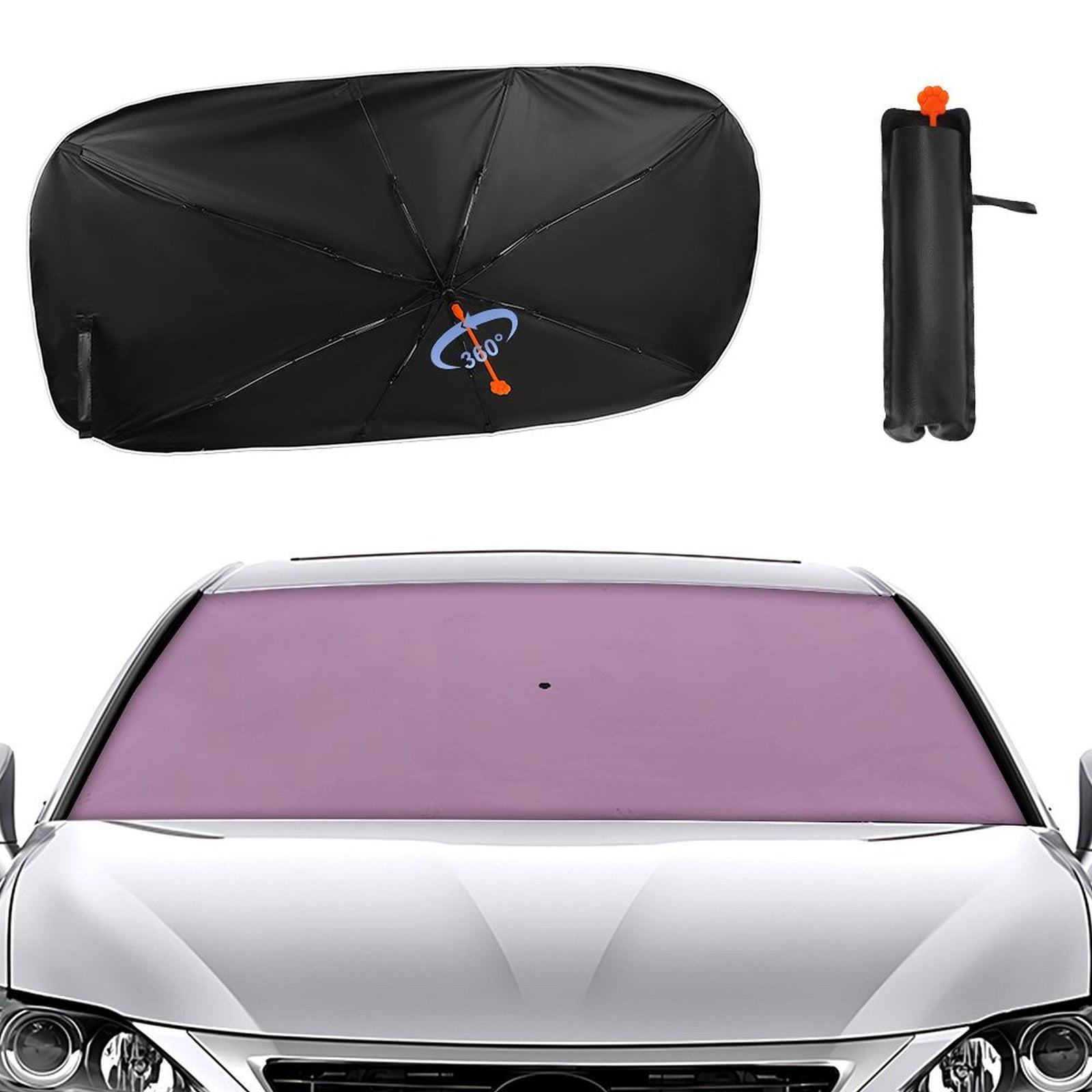 GZHJMY Car Windshield Sun Shade Umbrella with 360° Rotating Shaft ...