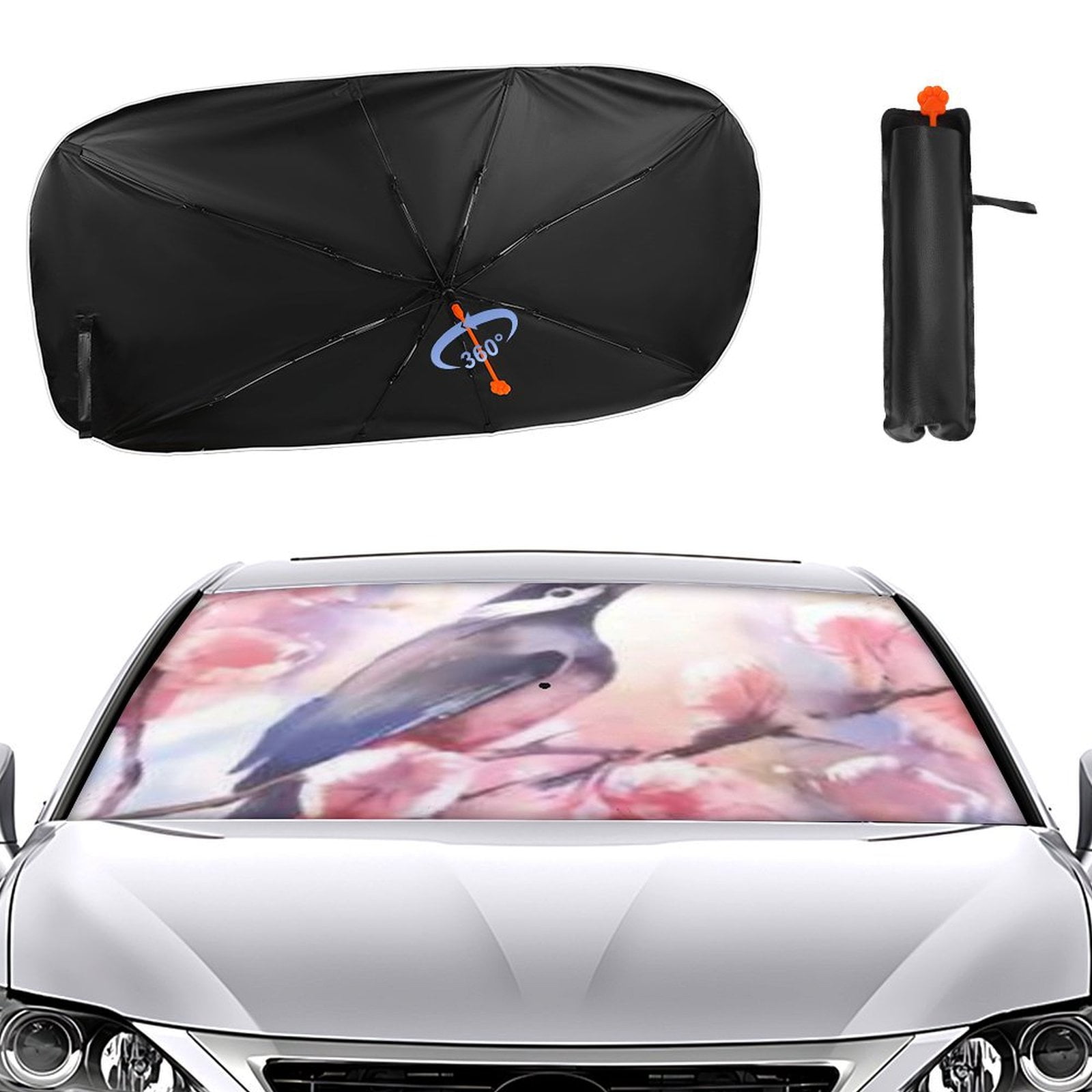 GZHJMY Car Windshield Sun Shade Umbrella with 360° Rotating Shaft ...