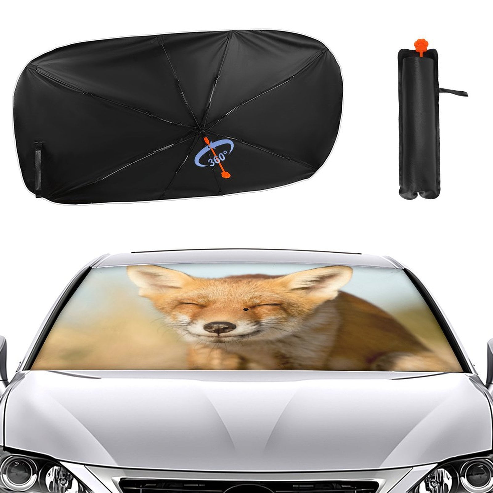 GZHJMY Car Windshield Sun Shade Umbrella with 360° Rotating Shaft ...