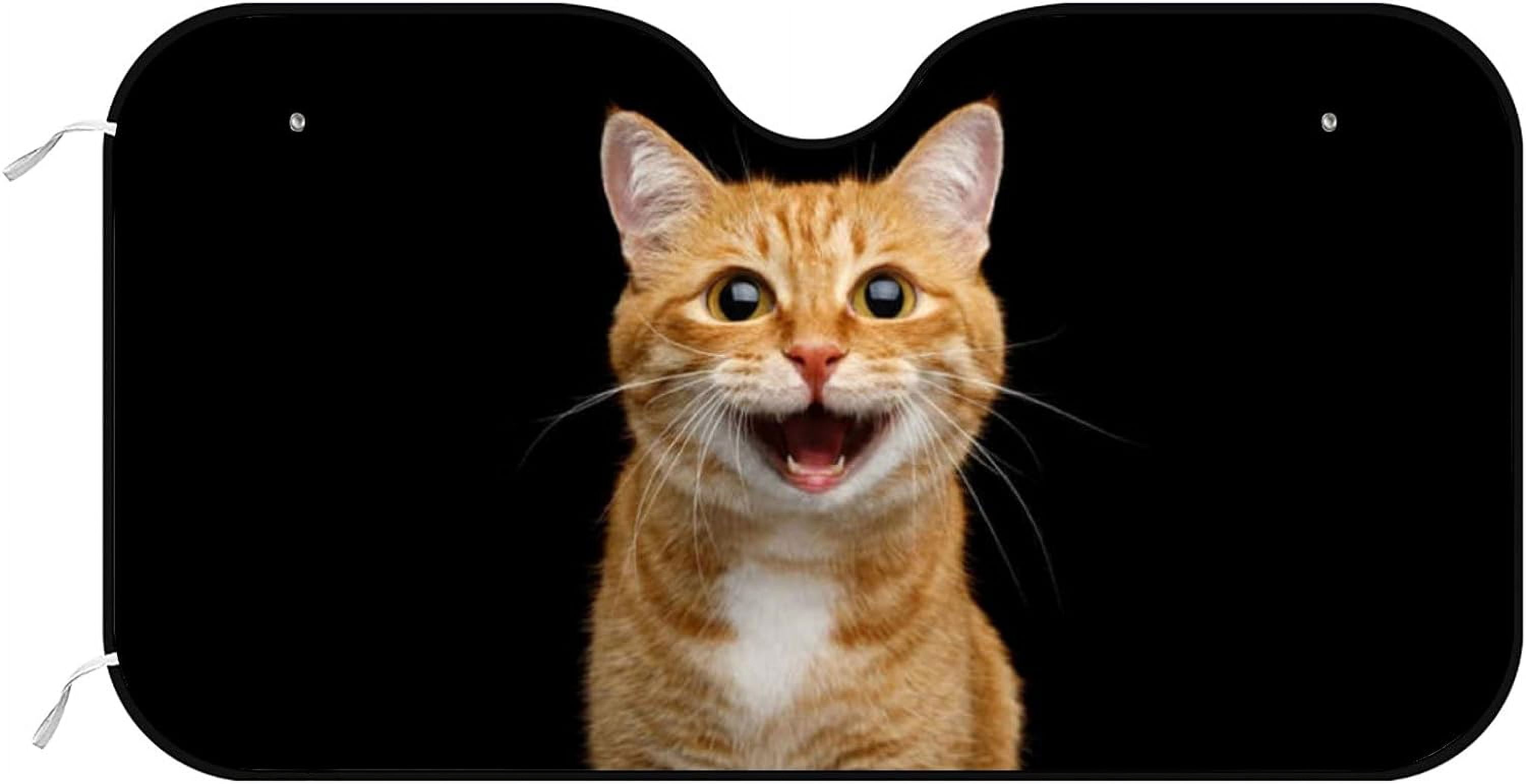 GZHJMY Car Windshield Sunshade Cute Cats Smiling, Foldable Car Visor ...