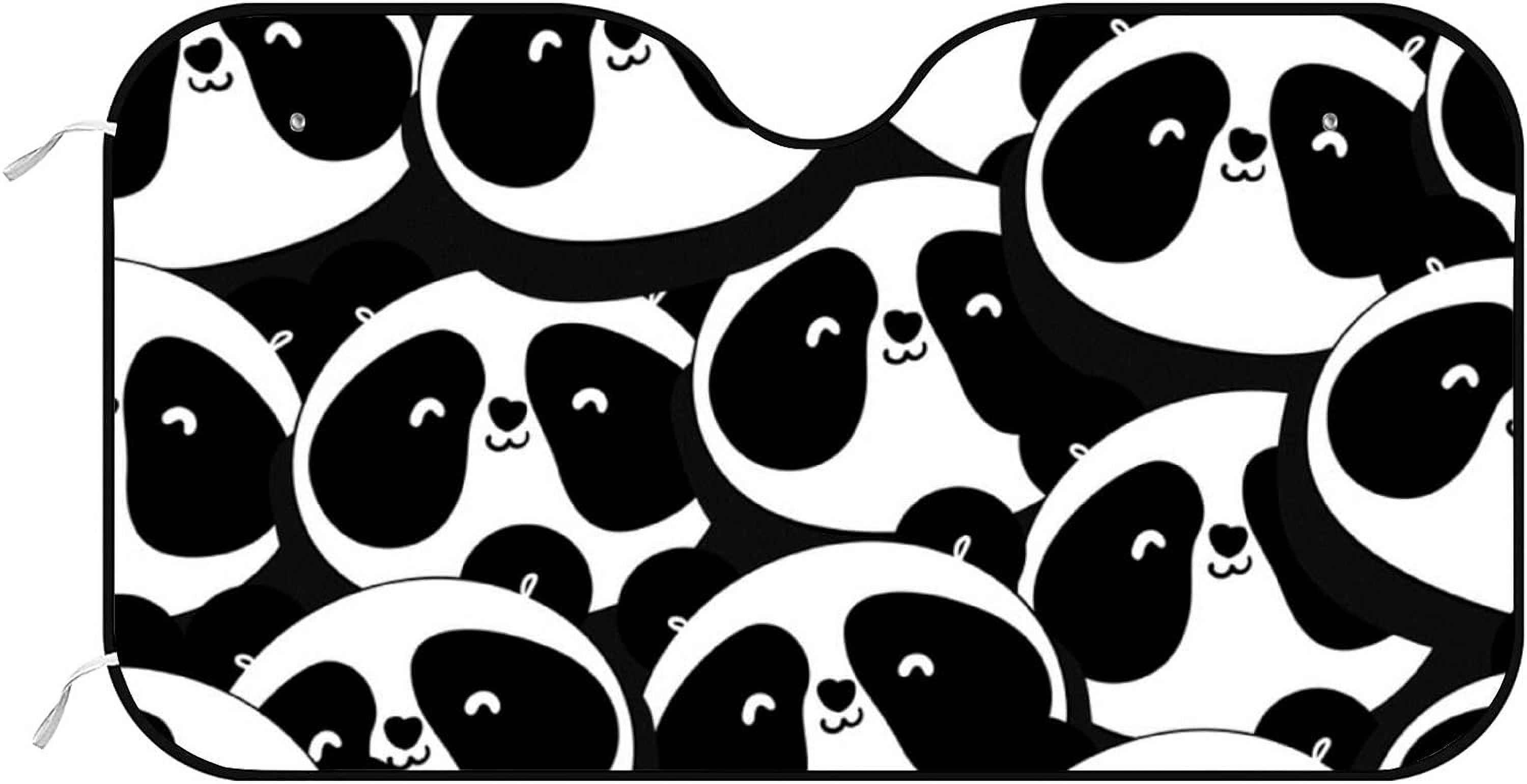 GZHJMY Car Windshield Sunshade Cute Panda Black White, Foldable Car ...