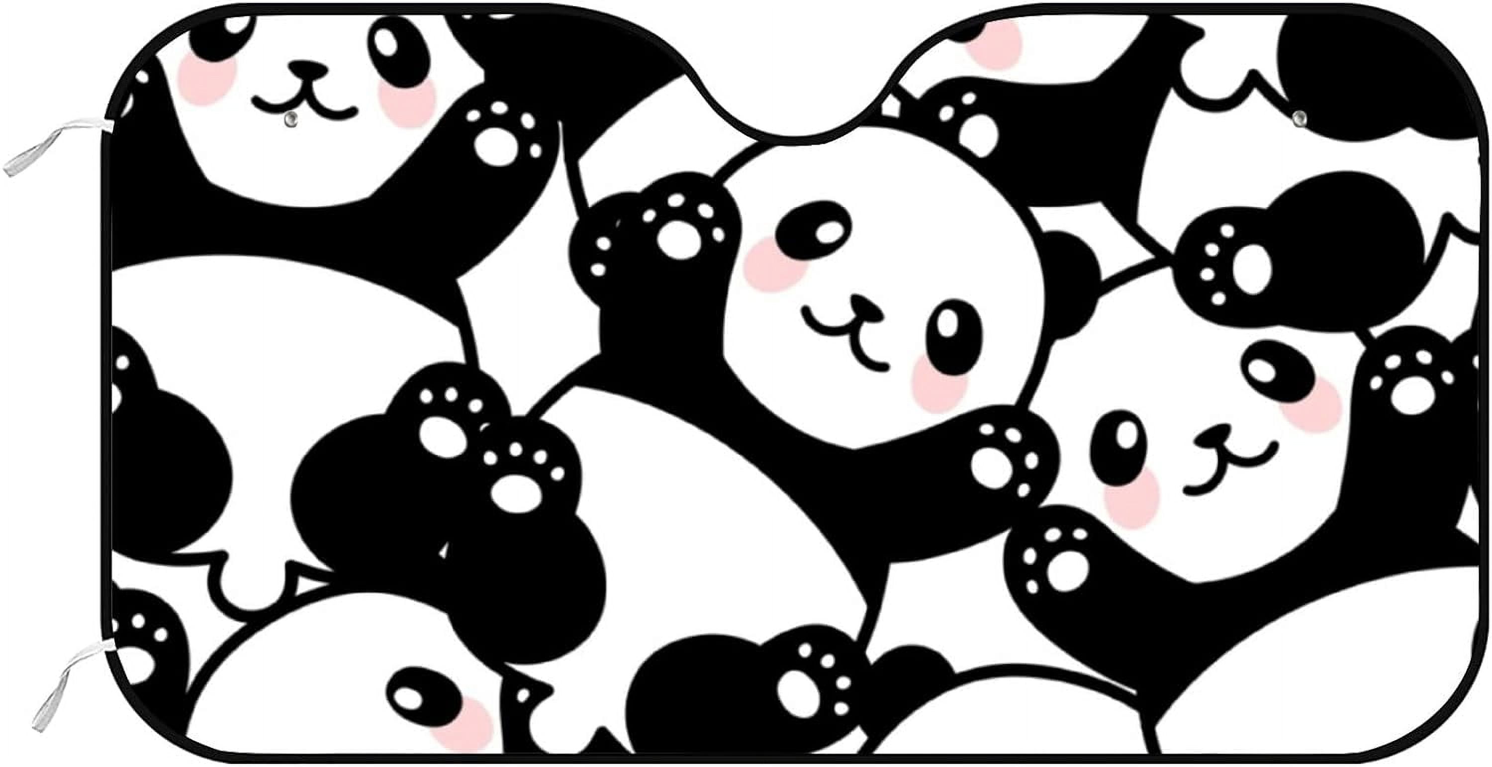 GZHJMY Car Windshield Sunshade Cute Panda, Foldable Car Visor Front ...