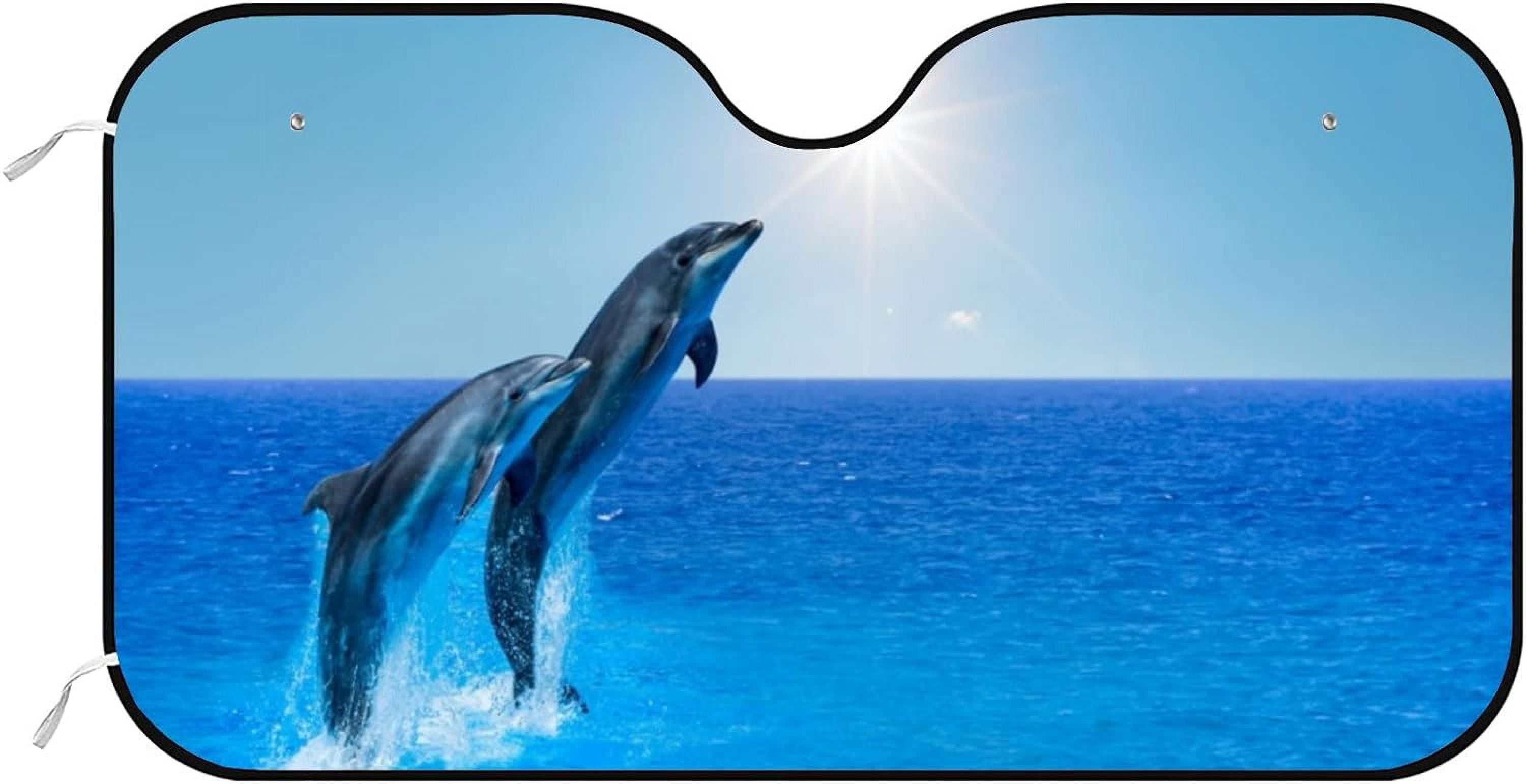 GZHJMY Car Windshield Sunshade Cute Sea Dolphins, Foldable Car Visor ...