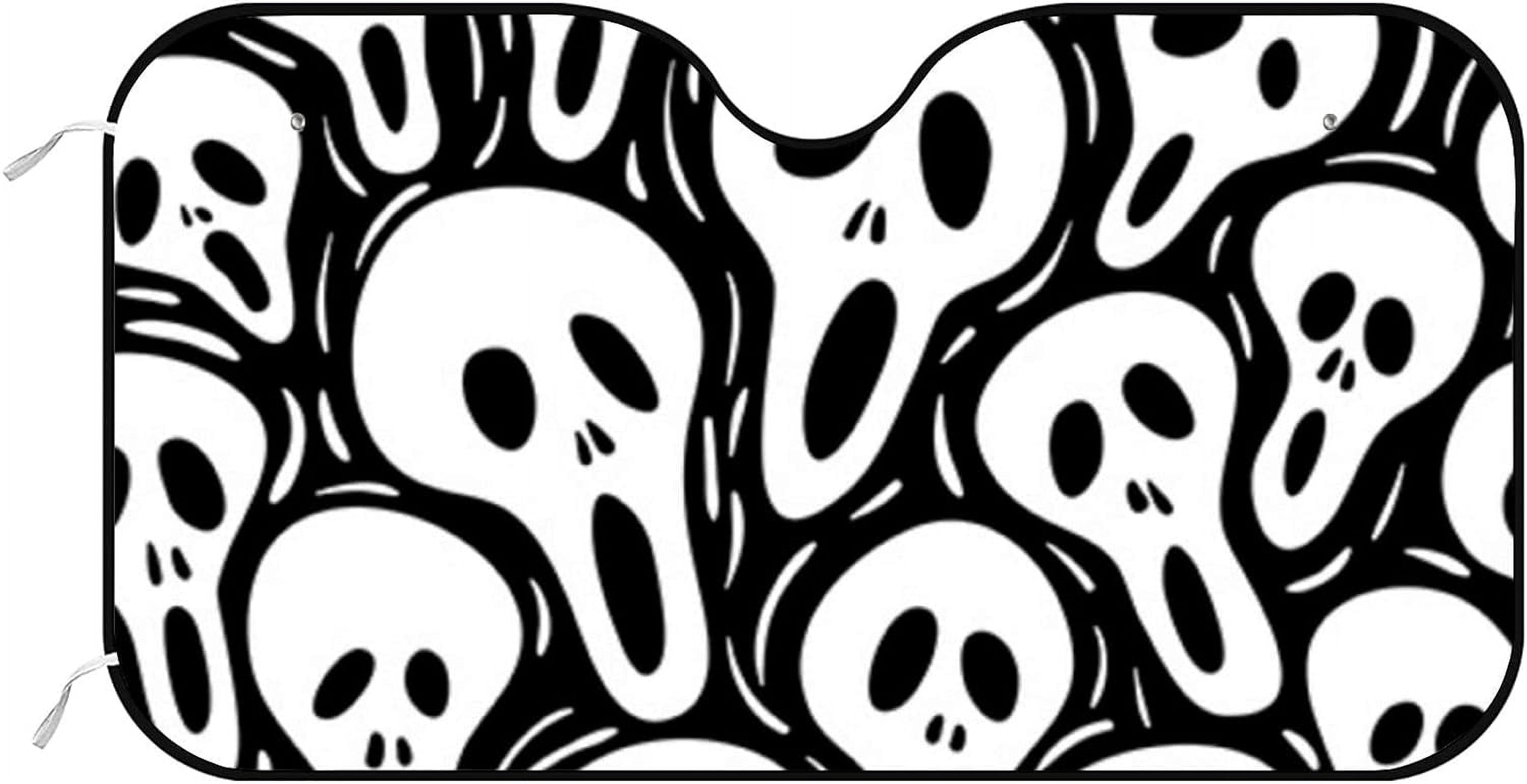 GZHJMY Car Windshield Sunshade Cute White Skull, Foldable Car Visor ...