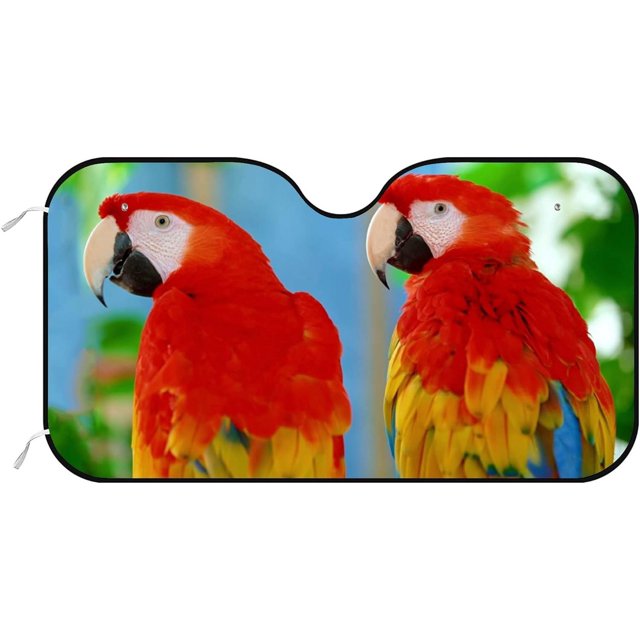 GZHJMY Car Windshield Sunshade Macaw Parrot in Zoo, Foldable Car Visor ...