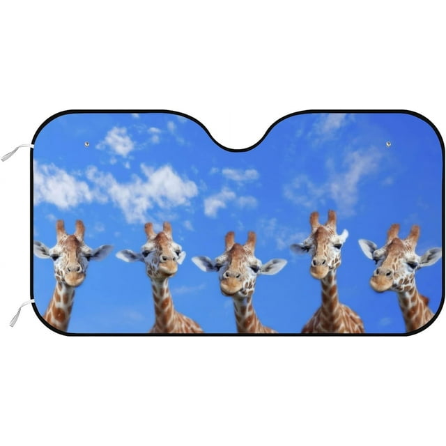 GZHJMY Car Windshield Sunshade The Heads of Five Giraffes, Foldable Car ...