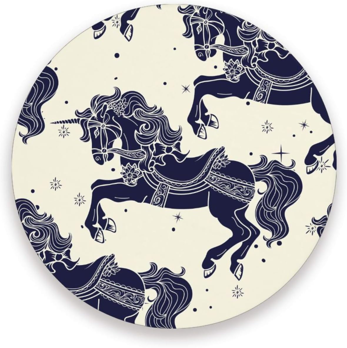 GZHJMY Carousel Horses Coasters for Drinks Set of 2, Absorbent Ceramic ...