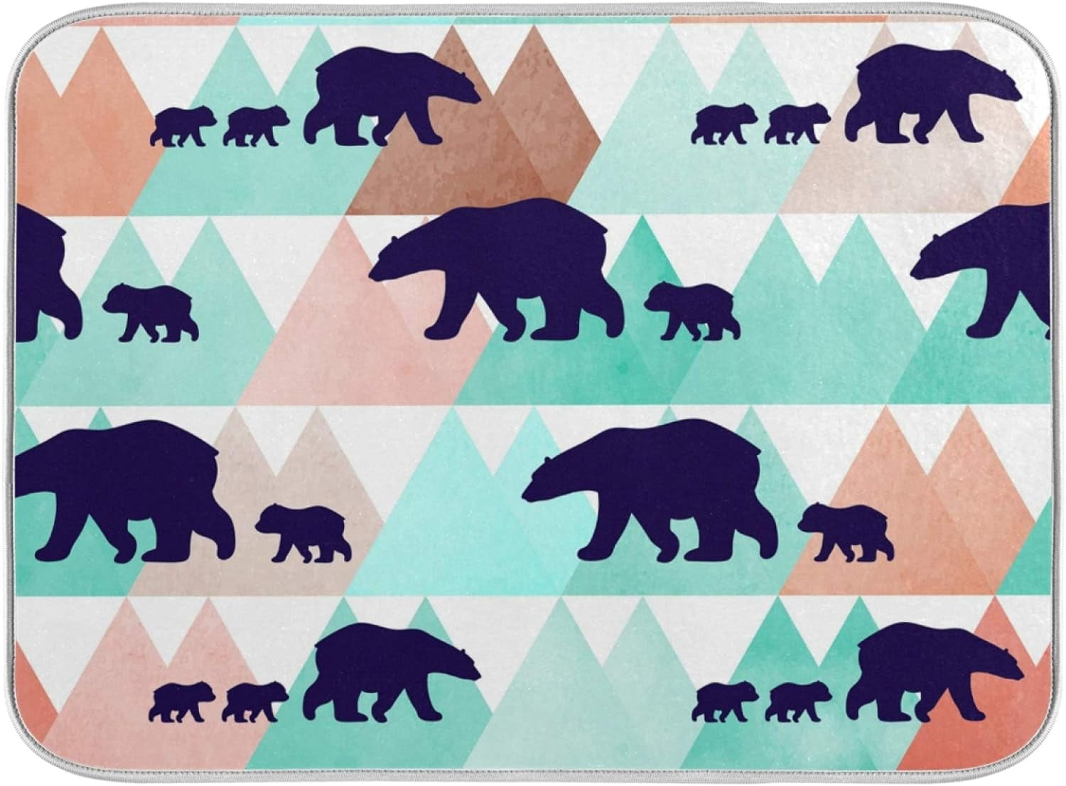 GZHJMY Cartoon Bears Mountains Absorbent Dish Drying Mat Microfiber ...