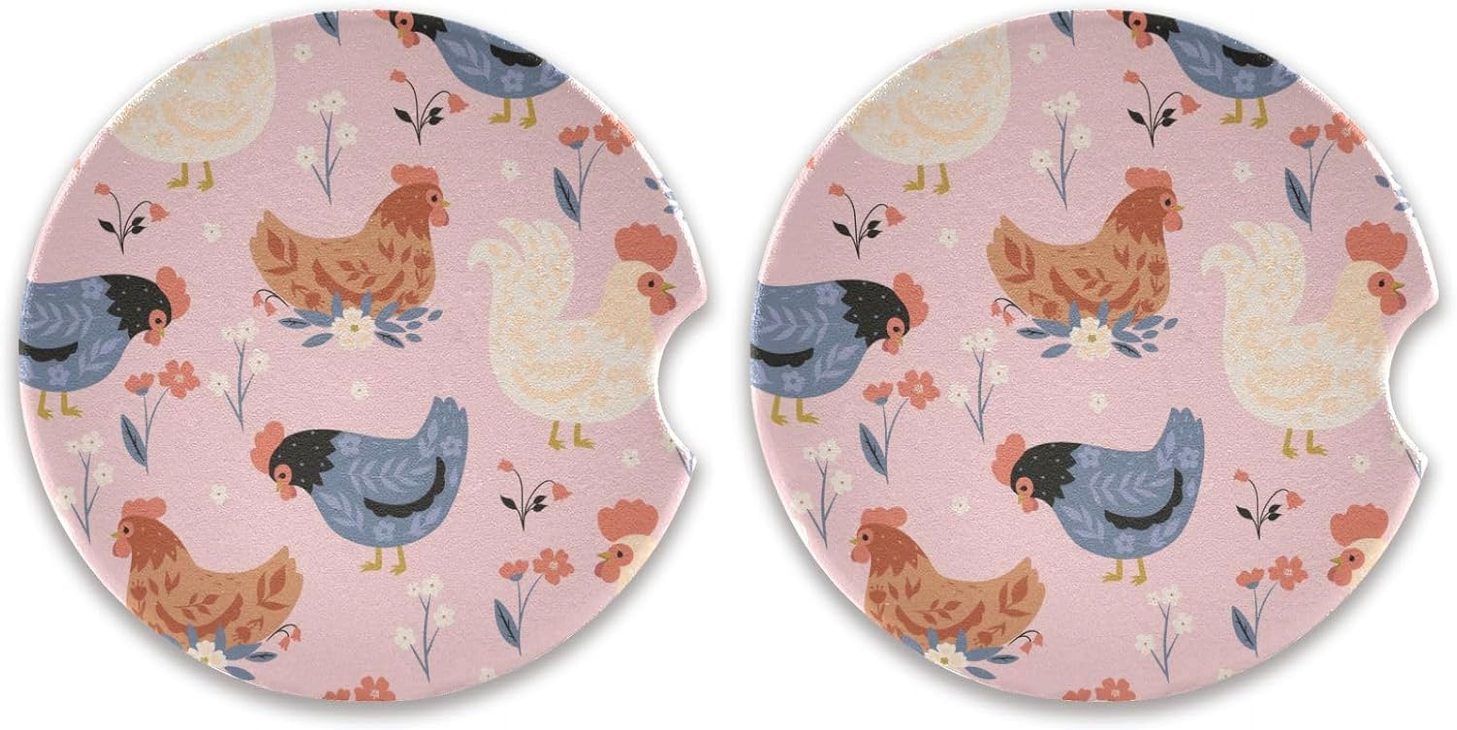 GZHJMY Cartoon Chicken Car Cup Holder Coaster Anti Slip Car Coasters ...