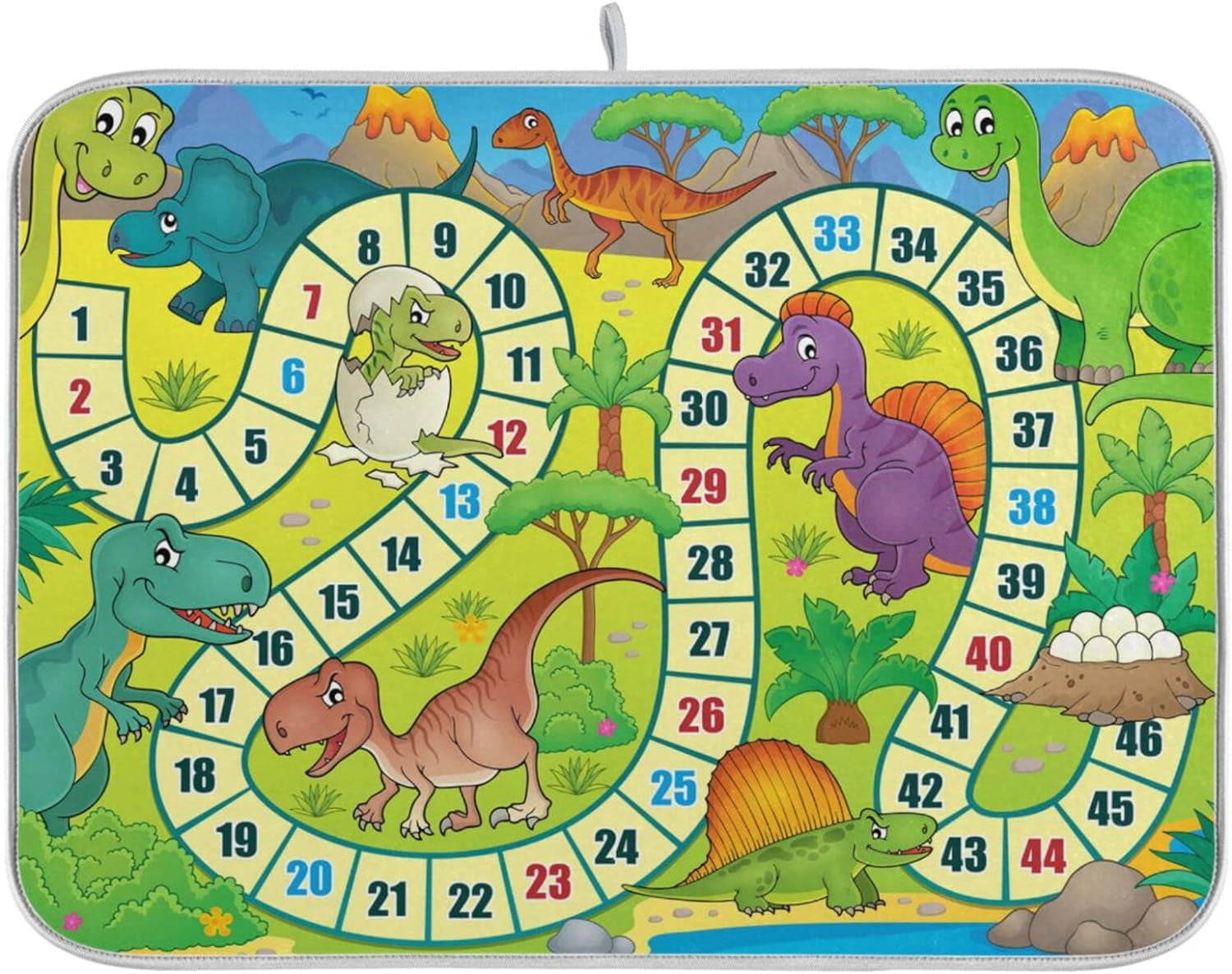 GZHJMY Cartoon Dinosaurs Game 16 x 18 Inches Absorbent Dish Drying Mat ...