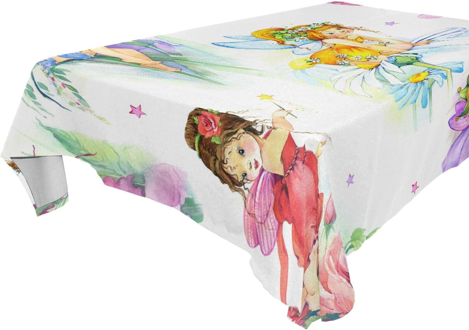 GZHJMY Cartoon Fairy Square Tablecloth, Waterproof Stain Wrinkle ...
