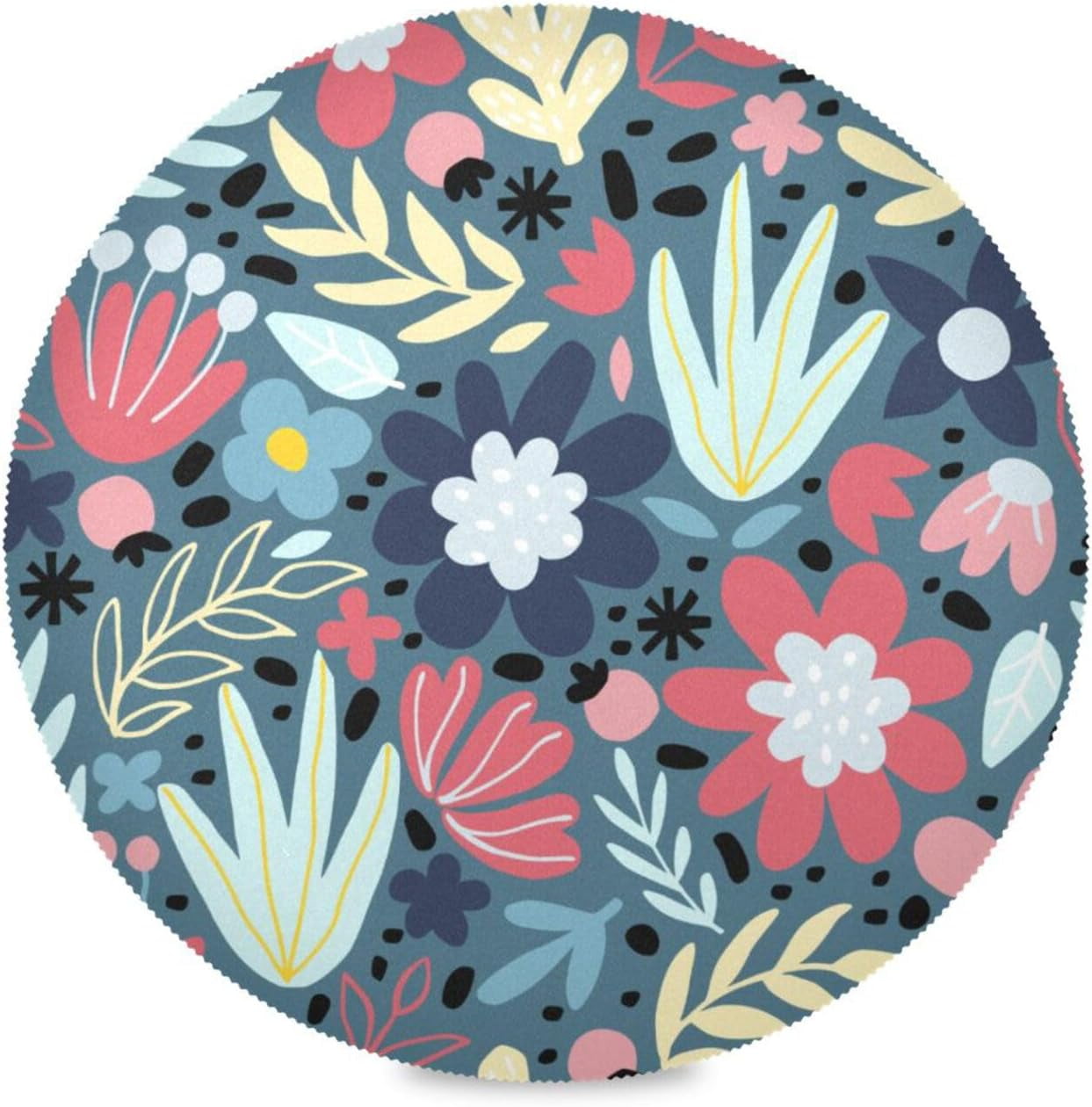 GZHJMY Cartoon Flowers Round Placemats Non-Slip Heat Resistant Placemat ...