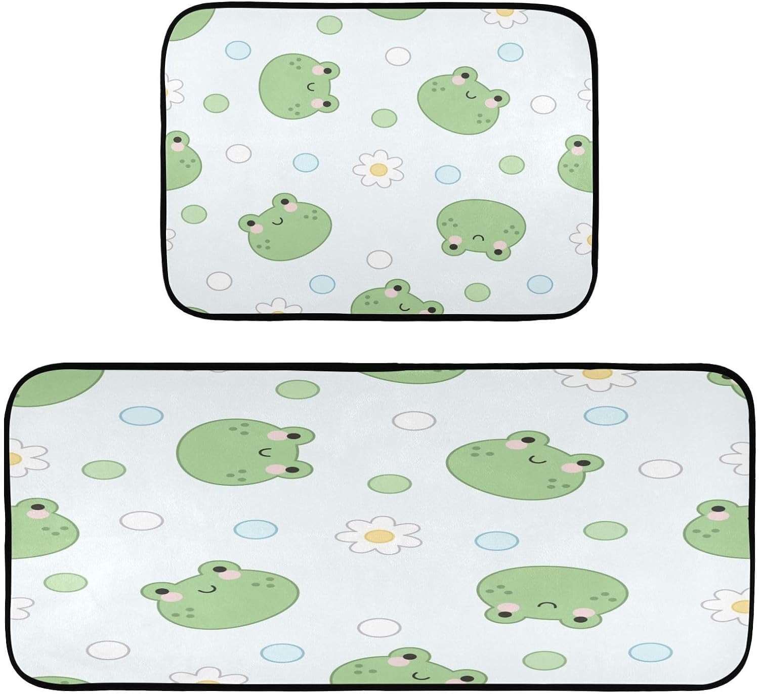 GZHJMY Cartoon Frogs Kitchen Mat - Cushioned Anti Fatigue Kitchen Rug ...