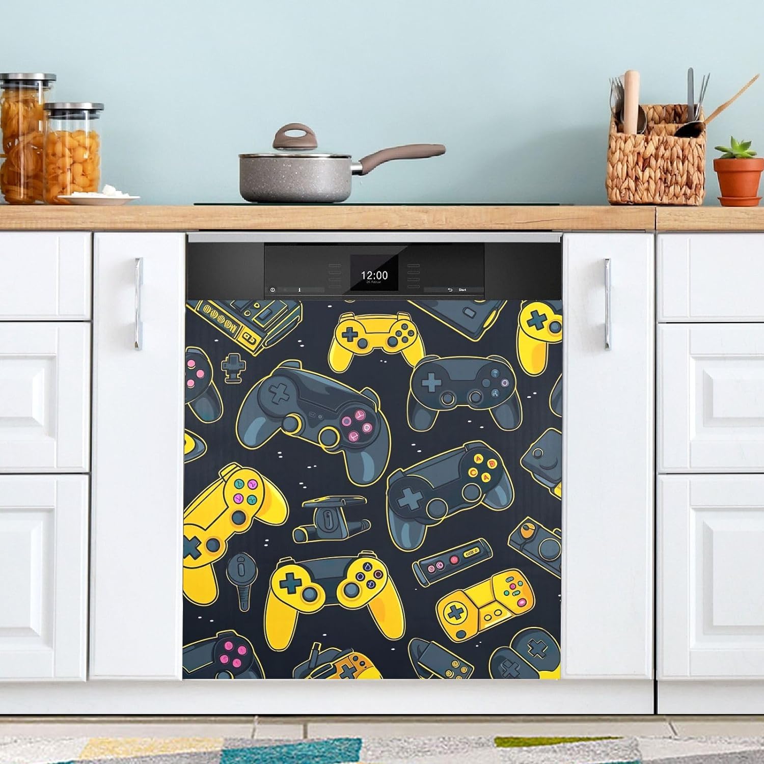 GZHJMY Cartoon Gamepad Dishwasher Magnet Cover Dishwasher Front Door ...
